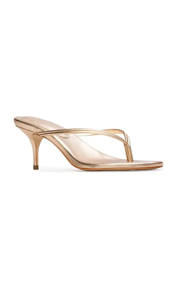 BLACK SUEDE STUDIO Marci Metallic Leather Thong Sandals