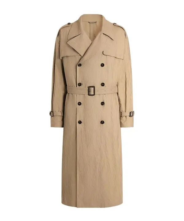 Dolce & Gabbana Dolce Gabbana Crinkled Belted Trench Coat