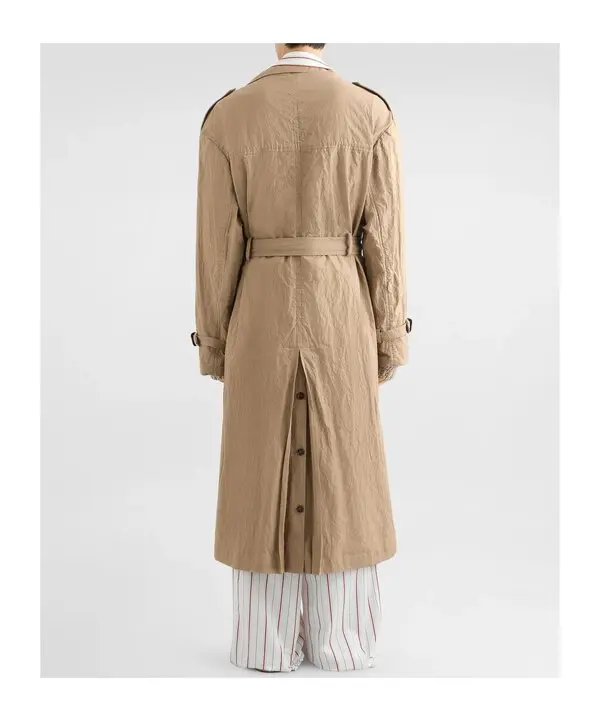 Dolce & Gabbana Dolce Gabbana Crinkled Belted Trench Coat