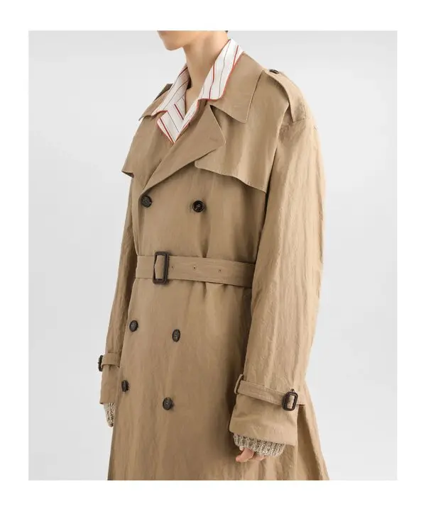 Dolce & Gabbana Dolce Gabbana Crinkled Belted Trench Coat