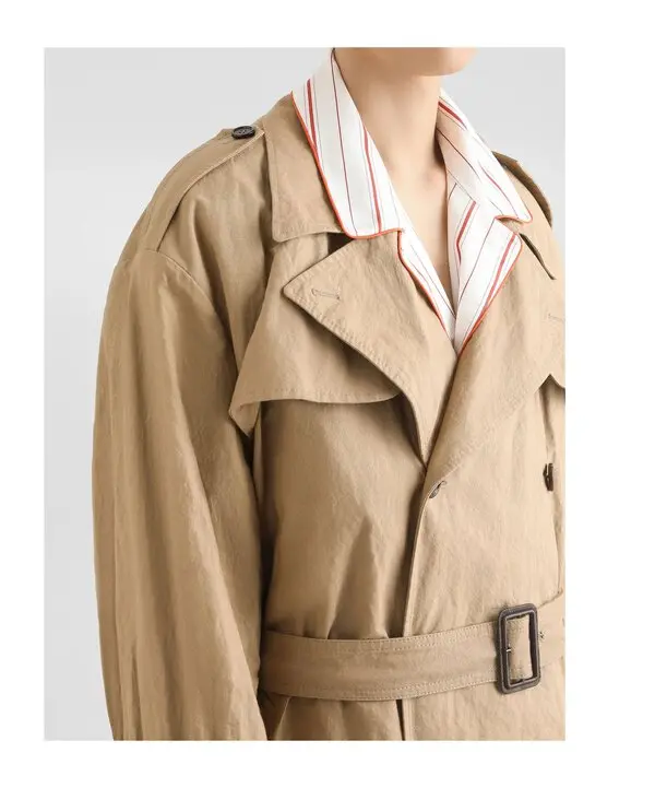 Dolce & Gabbana Dolce Gabbana Crinkled Belted Trench Coat