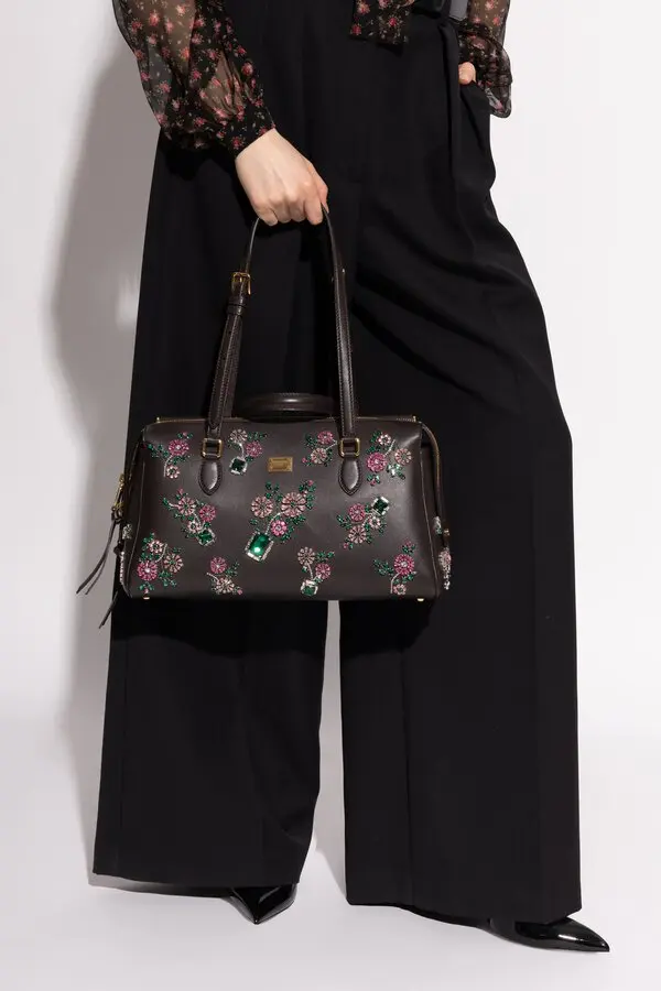 Dolce & Gabbana Dolce Gabbana Floral Embellished Shoulder Bag