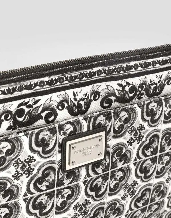 Dolce & Gabbana Graphic-print Leather Clutch Bag