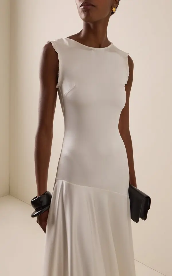 Adam Lippes Gwenyth Satin-back Crepe Dress