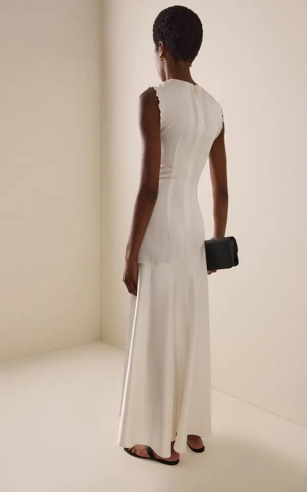 Adam Lippes Gwenyth Satin-back Crepe Dress