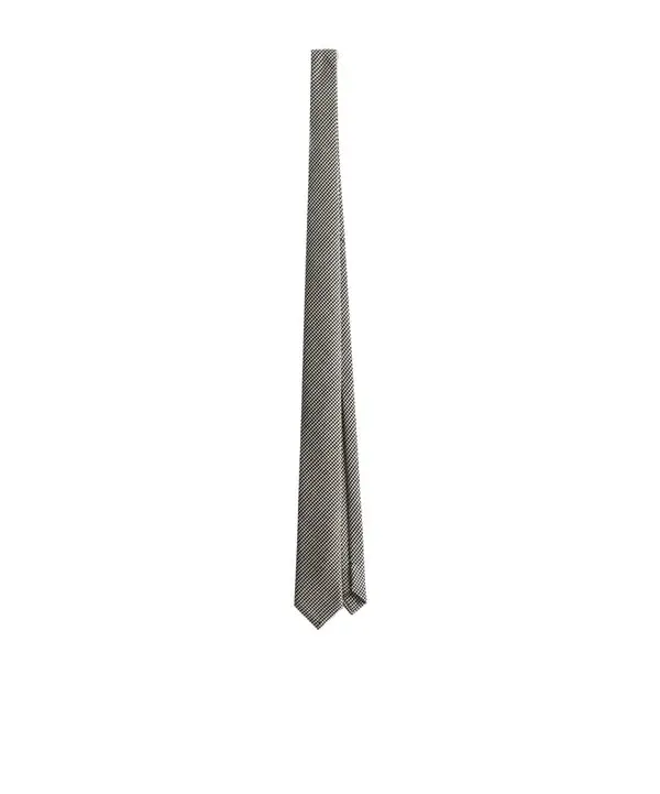 Dolce & Gabbana Dolce Gabbana Houndstooth Patterned Tie - Gray