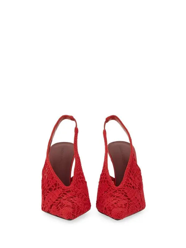 Magda Butrym Crochet Pointed Toe Slingback Pumps