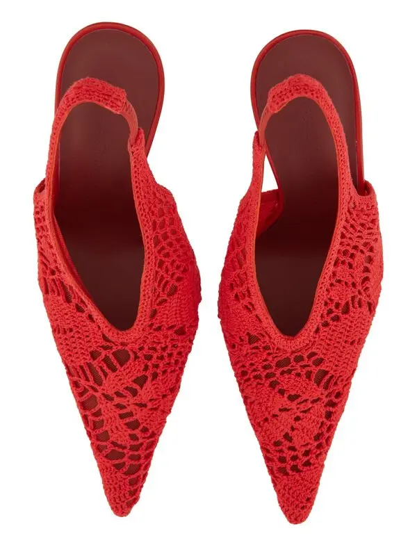Magda Butrym Crochet Pointed Toe Slingback Pumps