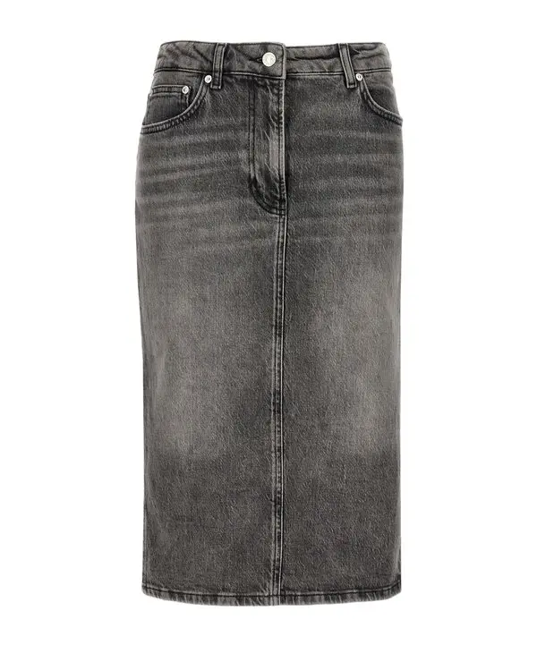 Moschino Side Slit Denim Skirt