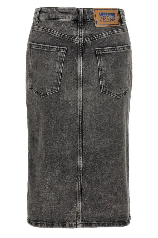 Moschino Side Slit Denim Skirt