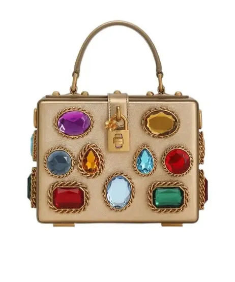 Dolce & Gabbana Jewel-embellished Box Tote Bag - Brown