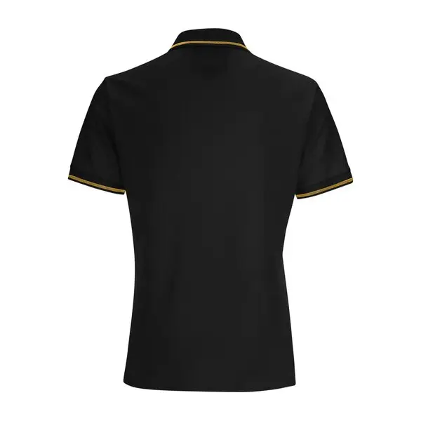Versace Logo Plaque Striped-trim Polo Shirt