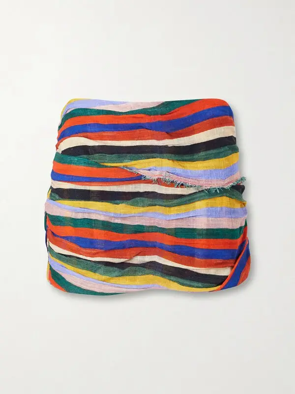 Staud Nicola Striped Cotton Mini Skirt
