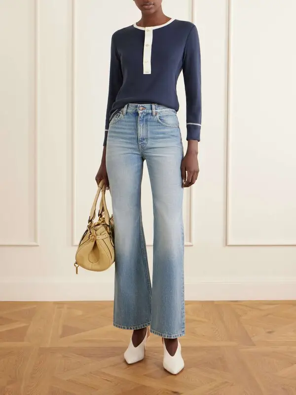 Chloé Ribbed Cotton-jersey Shirt