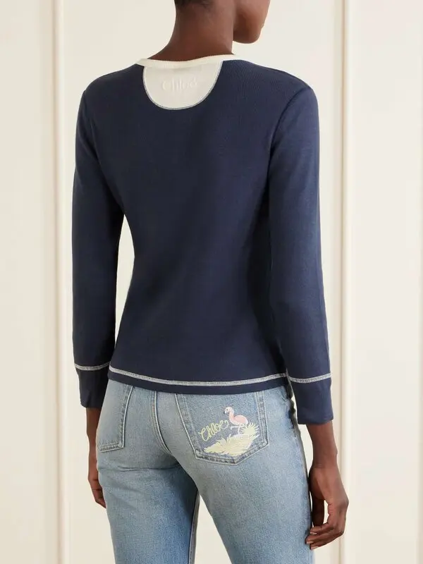 Chloé Ribbed Cotton-jersey Shirt