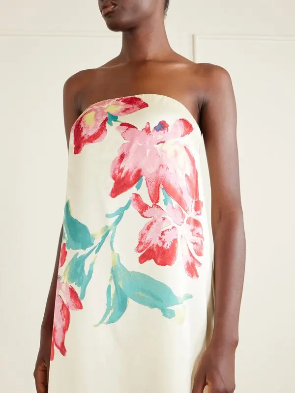 Rebecca Vallance Sunblush Bloom Floral-print Silk Gown - Yellow