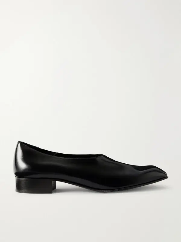 Khaite Colt" Glazed Leather Loafers - Black