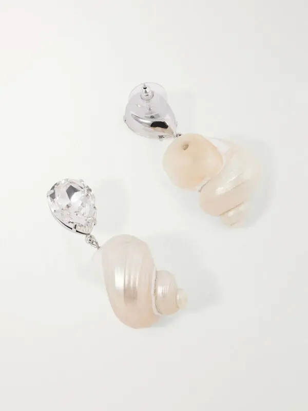 JENNIFER BEHR Lucius Crystal-embellished Shell Earrings