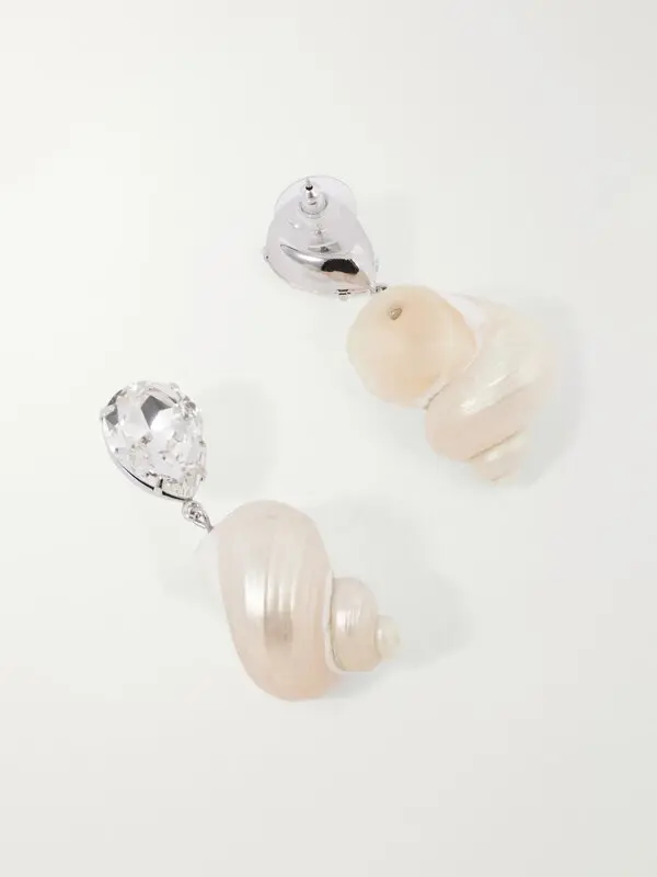 JENNIFER BEHR Lucius Crystal-embellished Shell Earrings