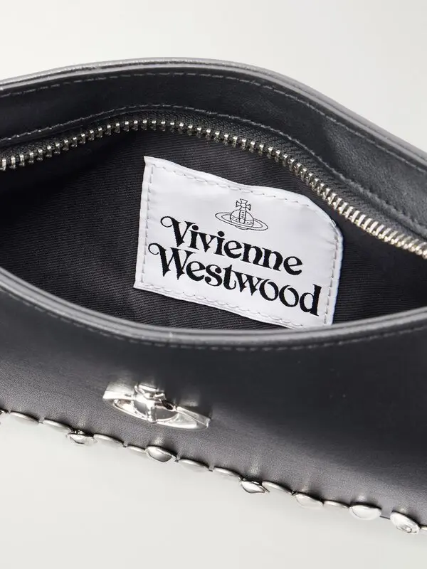 VIVIENNE WESTWOOD Tasha Studded Leather Shoulder Bag - Black