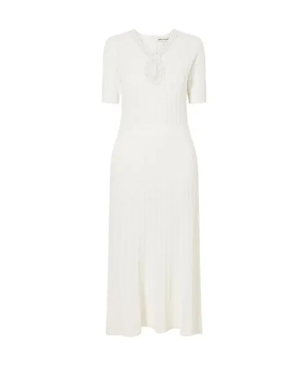 Rebecca Vallance Embellished Crochet-knit Midi Dress - Neutrals