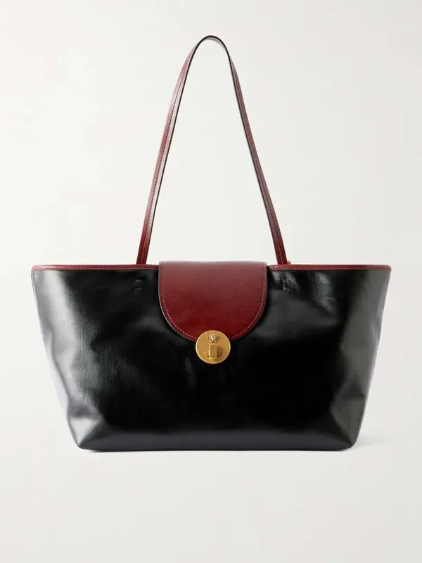 Versace Vivienne Medusa-embellished Leather-trimmed Coated Canvas Tote - Black