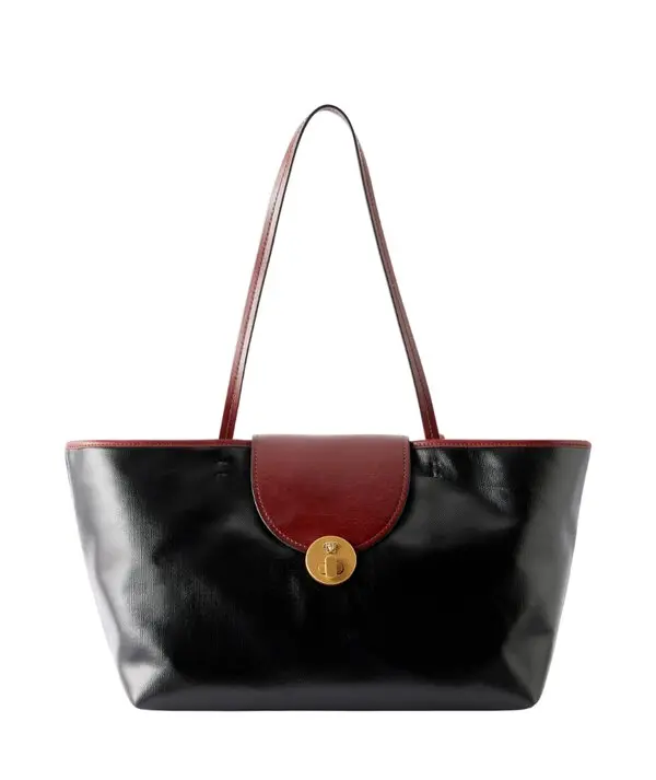 Versace Vivienne Medusa-embellished Leather-trimmed Tote - Black