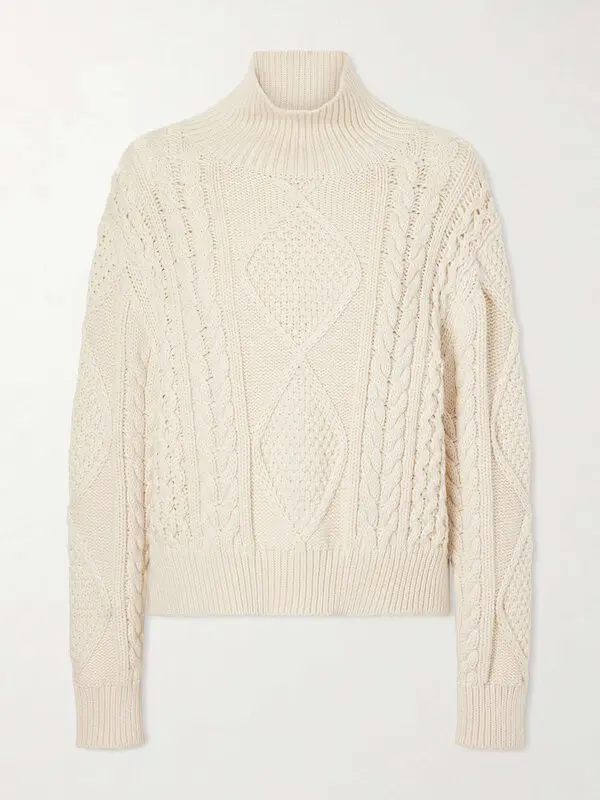 NILI LOTAN Kimmi Knitted Cotton And Cashmere-blend Sweater - Ecru
