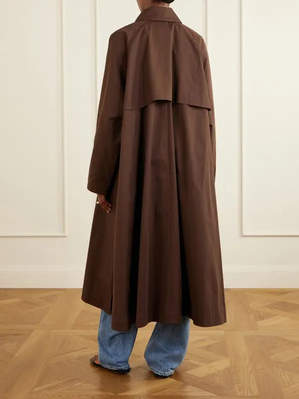 Ossou Delta Cotton-twill Trench Coat - Brown