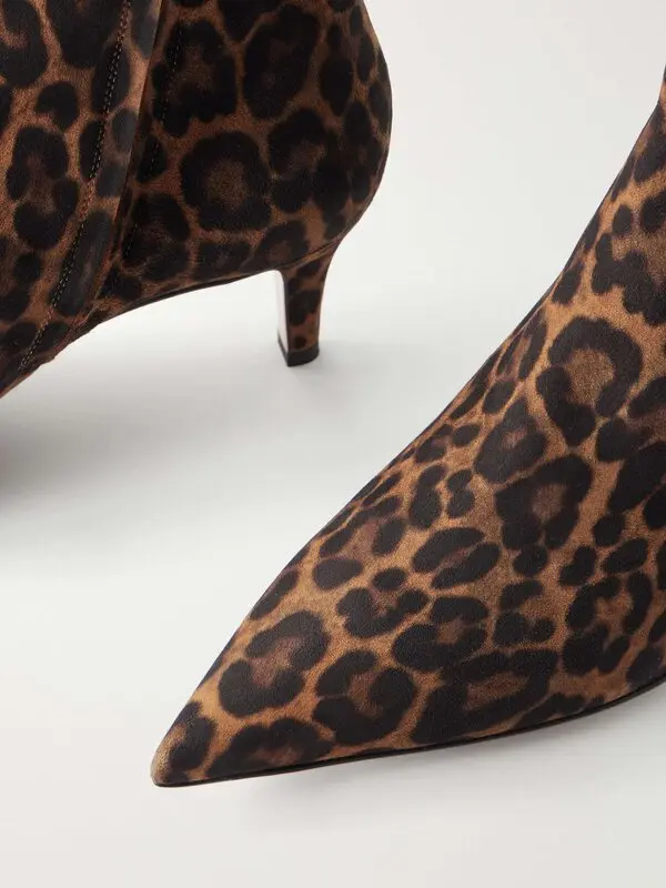 GIANVITO ROSSI Levy 55 Leopard-print Suede Ankle Boots