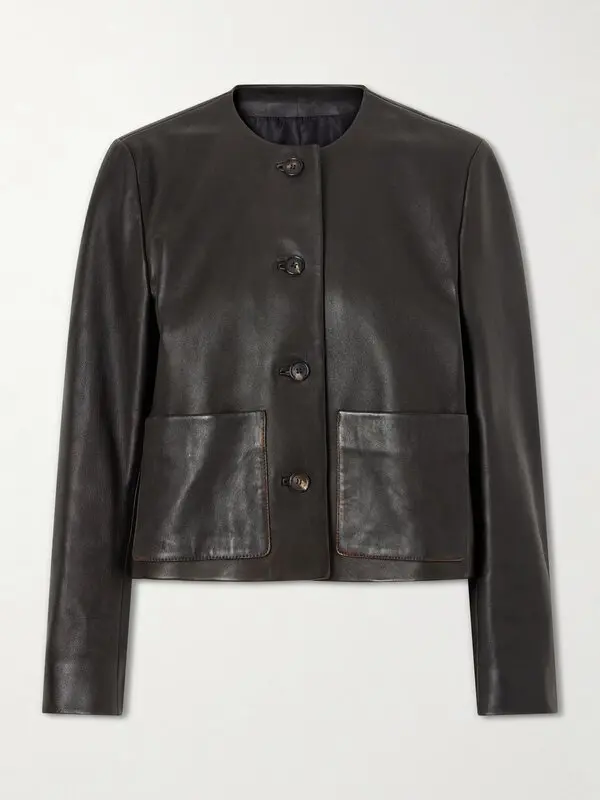 NILI LOTAN Ophelie Leather Jacket - Black