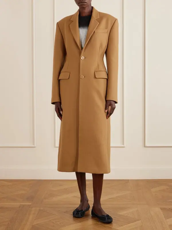 Balenciaga Wool And Cashmere-blend Long Coat - Brown