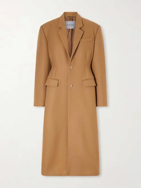 Balenciaga Wool And Cashmere-blend Long Coat - Camel