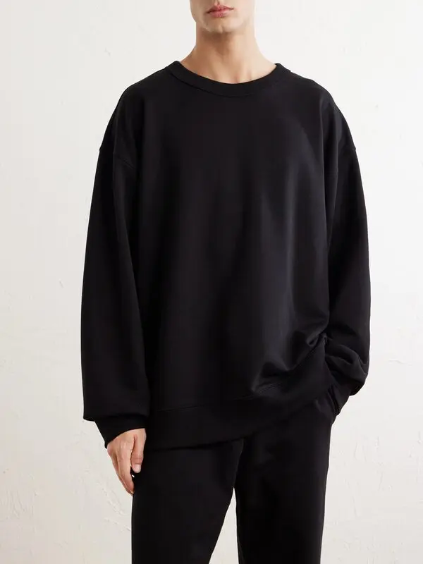 Dries Van Noten Oversized Cotton Sweatshirt - Black
