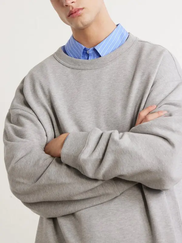 Dries Van Noten Oversized Cotton-jersey Sweatshirt - Gray