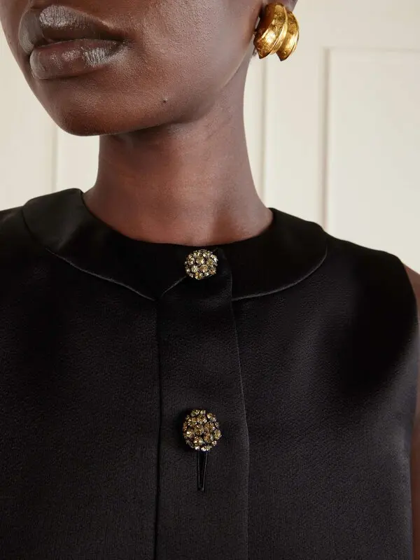 Saint Laurent Crystal-embellished Crepe Mini Dress