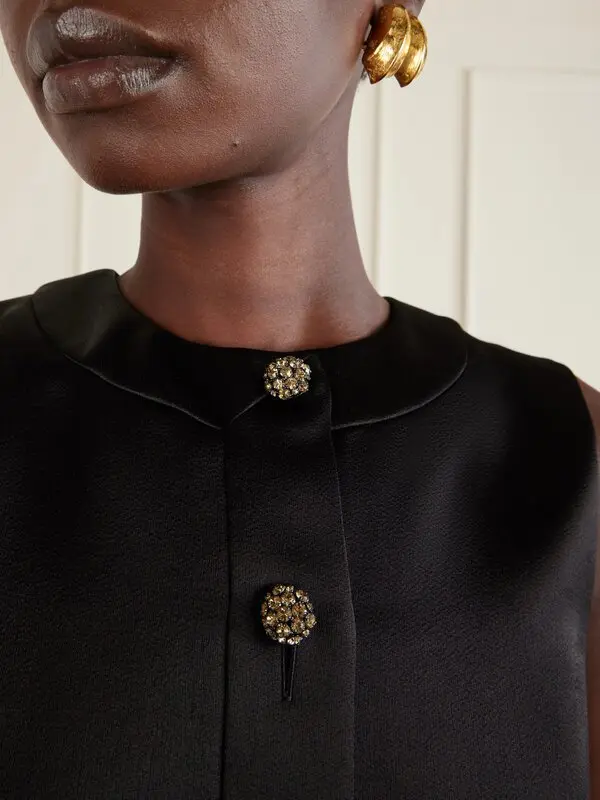 Saint Laurent Crystal-embellished Crepe Mini Dress
