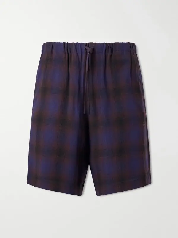 Dries Van Noten Wide-leg Checked Twill Shorts
