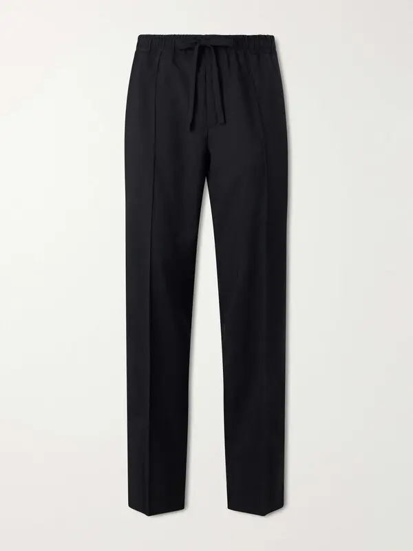 Valentino Garavani Straight-leg Wool And Cashmere-blend Trousers - Black