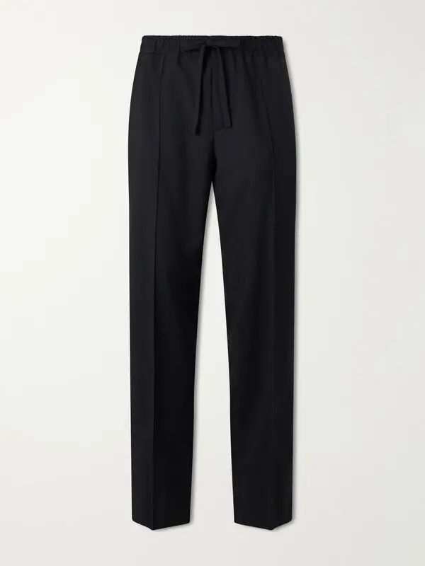 Valentino Garavani Straight-leg Wool And Cashmere-blend Trousers - Black