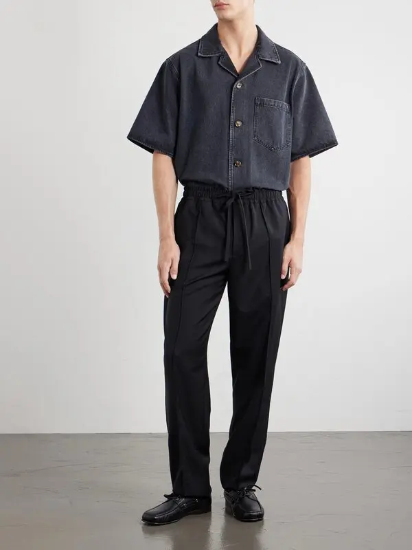 Valentino Garavani Wool And Cashmere-blend Trousers - Black