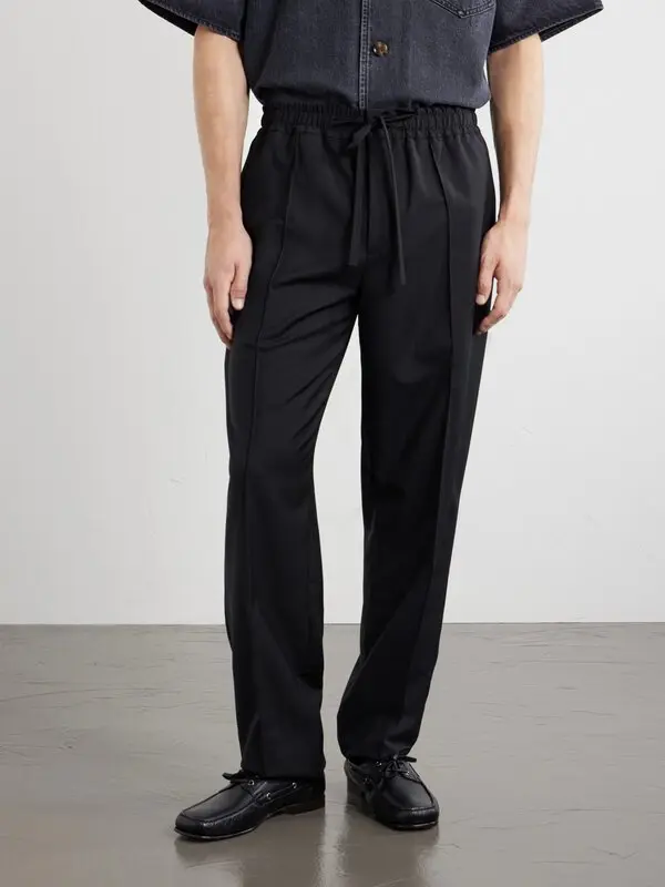 Valentino Garavani Wool And Cashmere-blend Trousers - Black