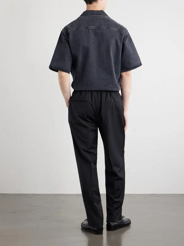 Valentino Garavani Wool And Cashmere-blend Trousers - Black