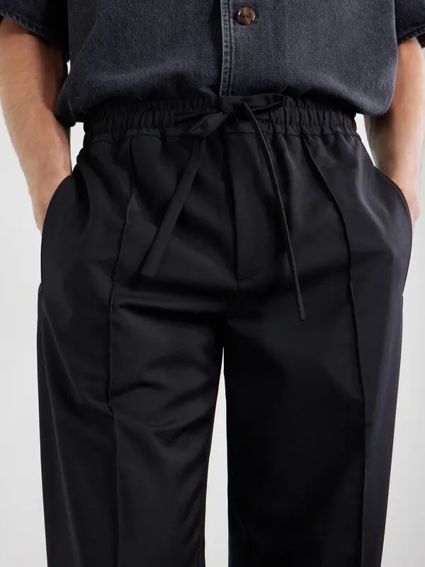 Valentino Garavani Wool And Cashmere-blend Trousers - Black