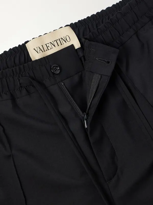 Valentino Garavani Wool And Cashmere-blend Trousers - Black
