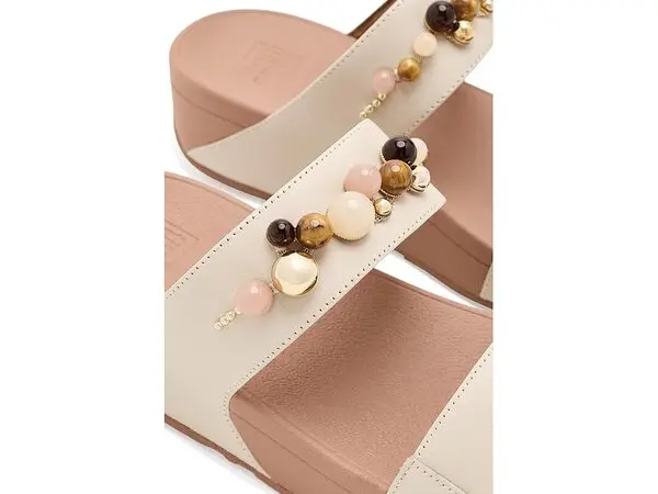 Fitflop Lulu Beaded Slide Sandals - Beige