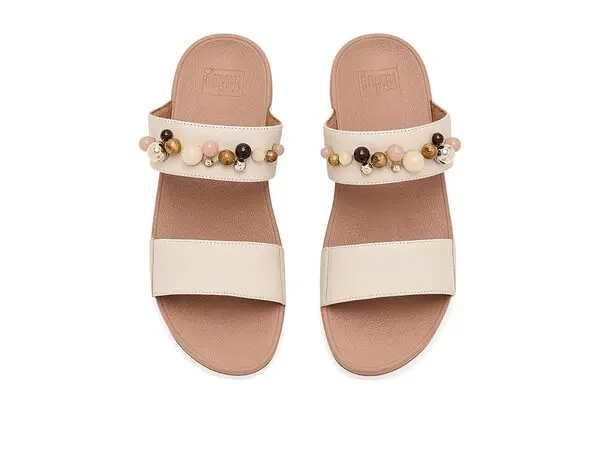 Fitflop Lulu Beaded Slide Sandals - Beige