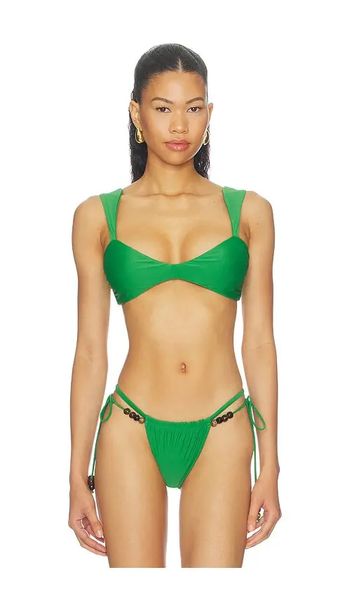 NICHOLAS Bridget Balconette Top In Green - Leaf