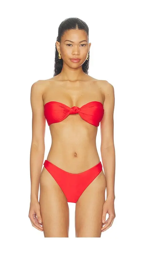 NICHOLAS Naia Knot Bikini Top In Red