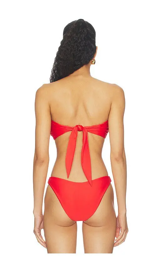 NICHOLAS Naia Knot Bikini Top In Red